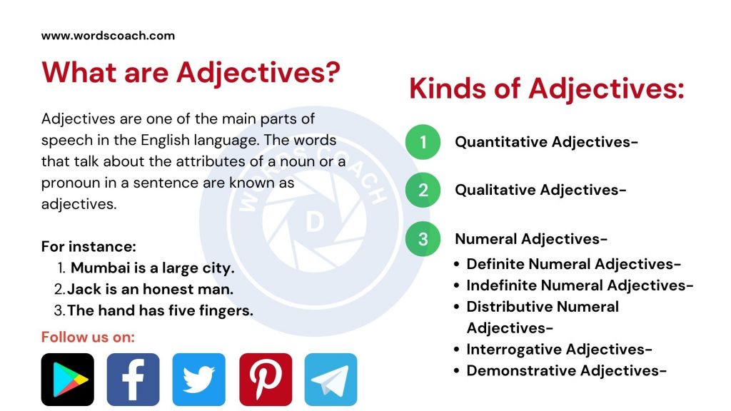 5 Different Types of Adjectives with Examples - Word Coach