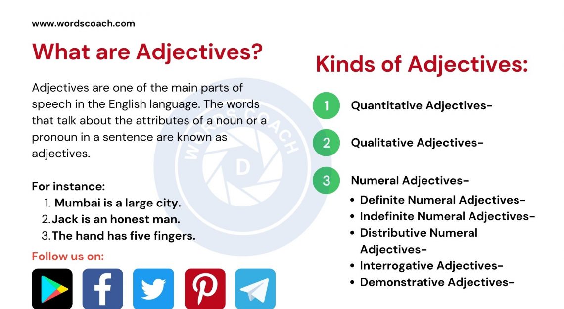 5 Different Types of Adjectives with Examples - Word Coach