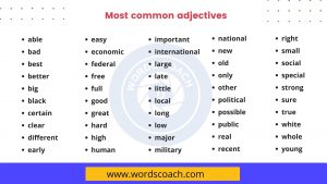 50 most common adjectives in English - Word Coach