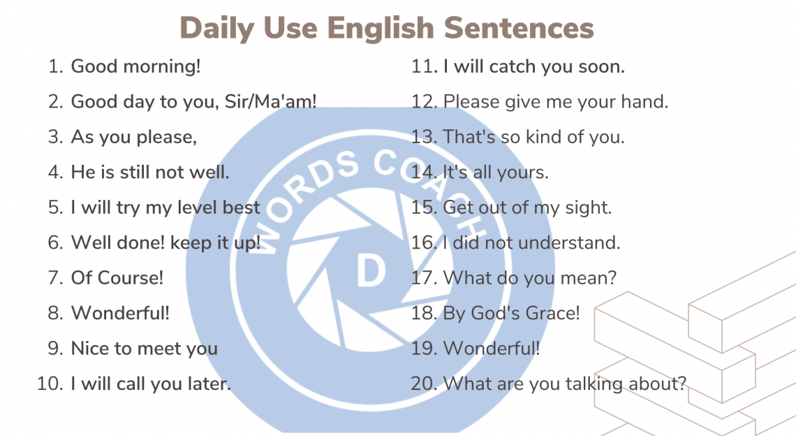 Daily Use English Sentences - Word Coach