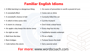 Familiar English Idioms - Word Coach