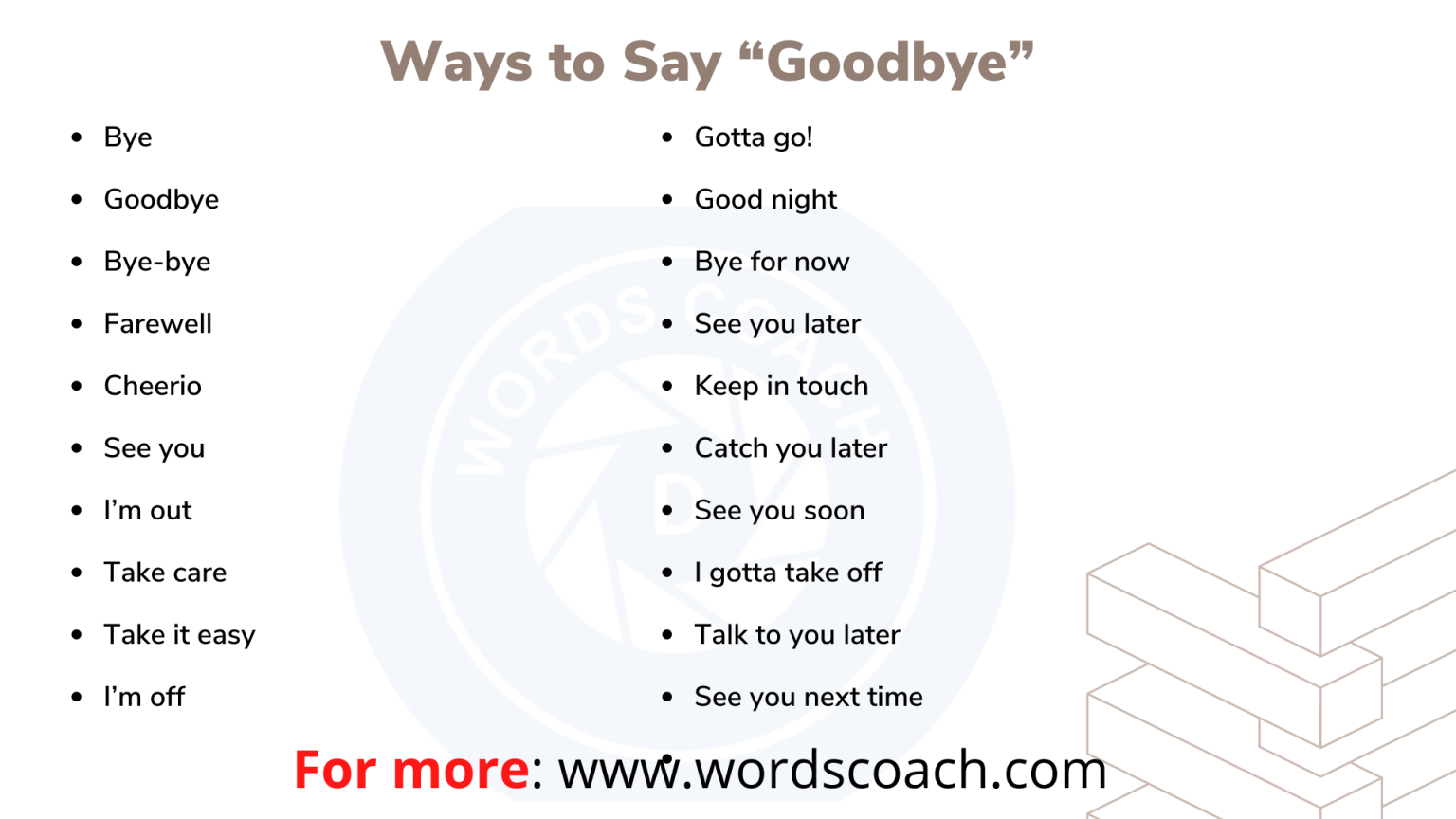 Another Ways to Say “Goodbye” in English - Word Coach
