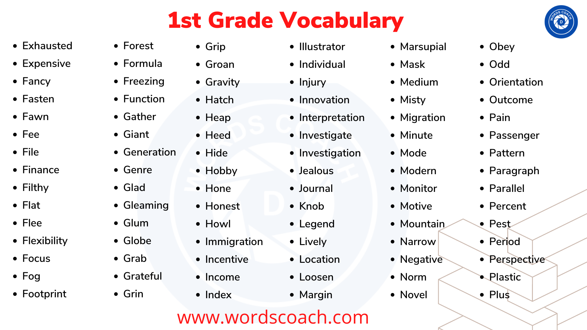 1st Grade Vocabulary - Word Coach