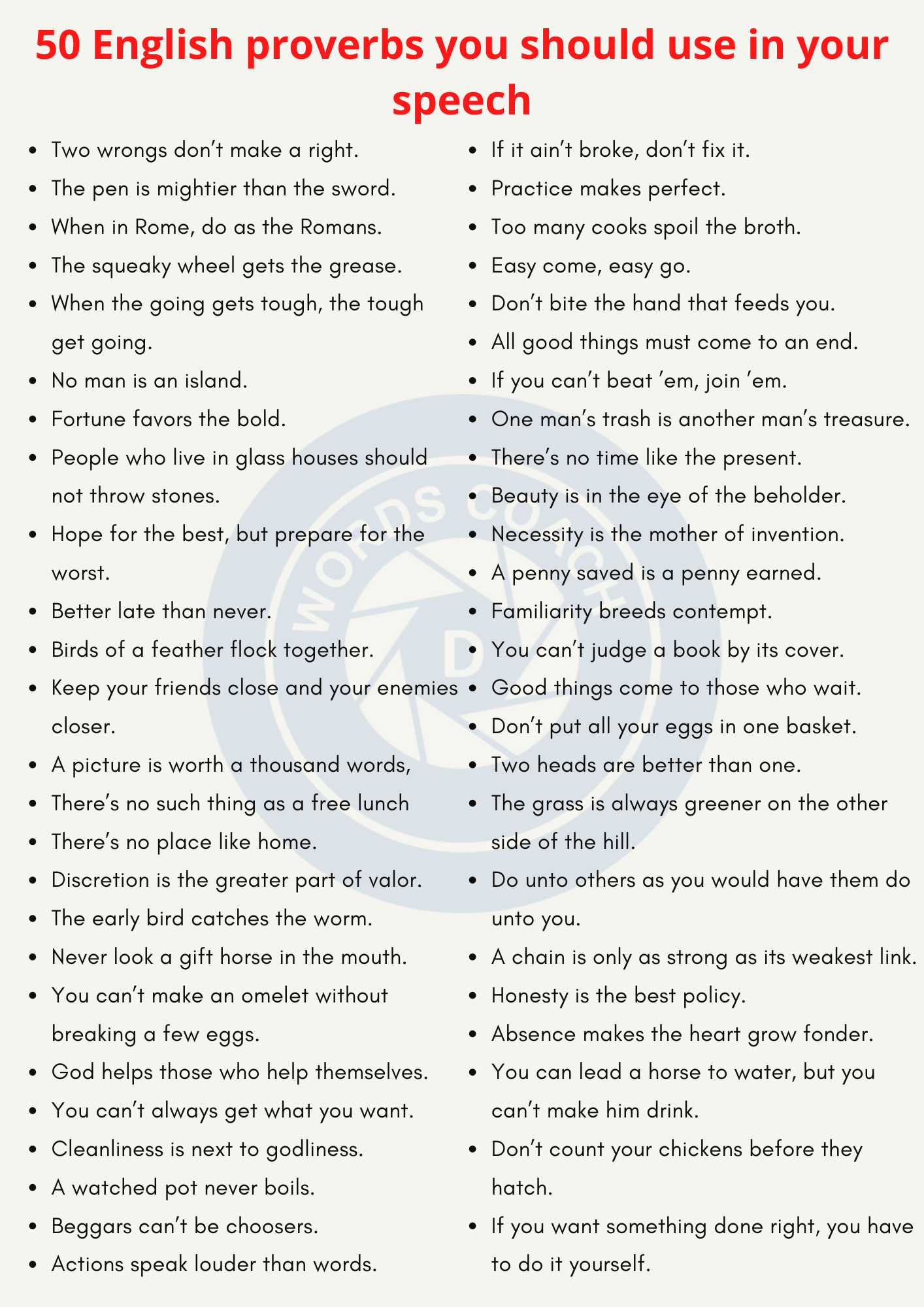 Top 35 English Proverbs and Their Meanings! - Word Coach