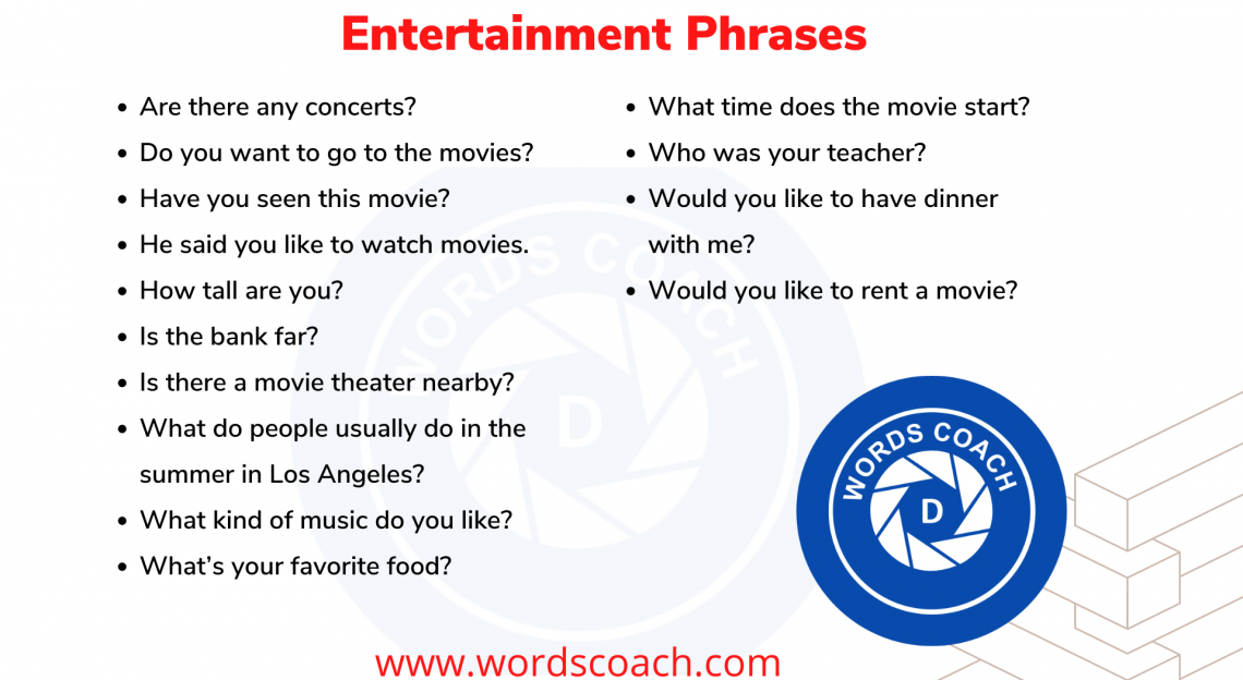 Entertainment Phrases - Word Coach