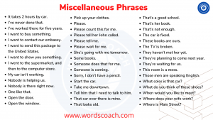 Miscellaneous Phrases - Word Coach