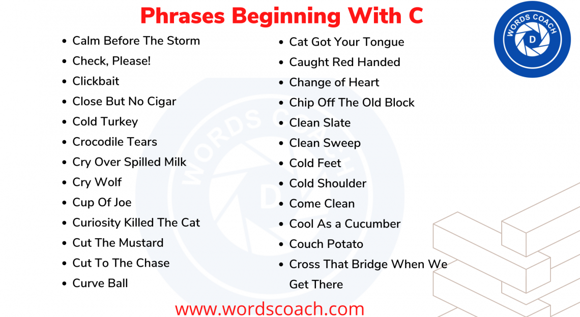 Phrases Beginning With C - Word Coach
