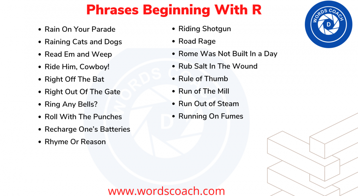 Phrases Beginning With R - Word Coach