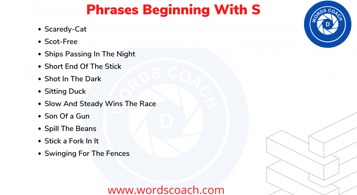 Phrases Beginning With S - Word Coach