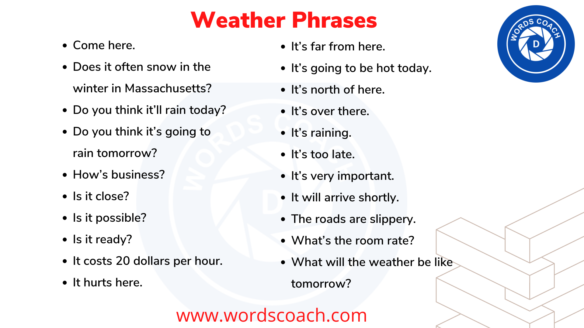 Weather Phrases - Word Coach