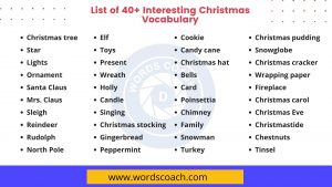 Christmas Words: List of 40+ Interesting Christmas Vocabulary - Word Coach