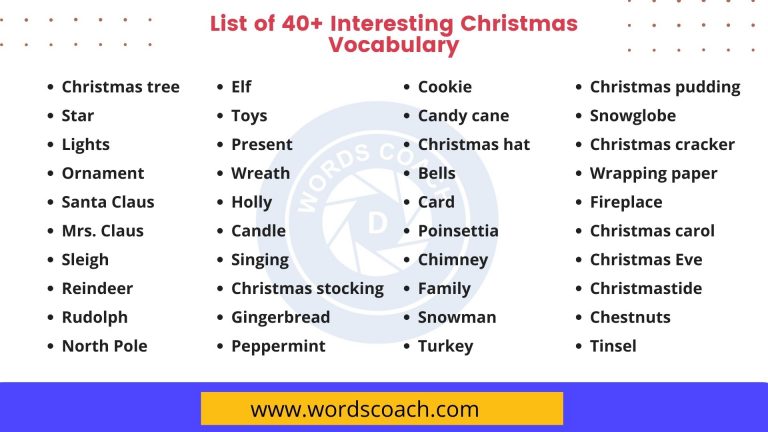 Christmas Words: List of 40+ Interesting Christmas Vocabulary - Word Coach