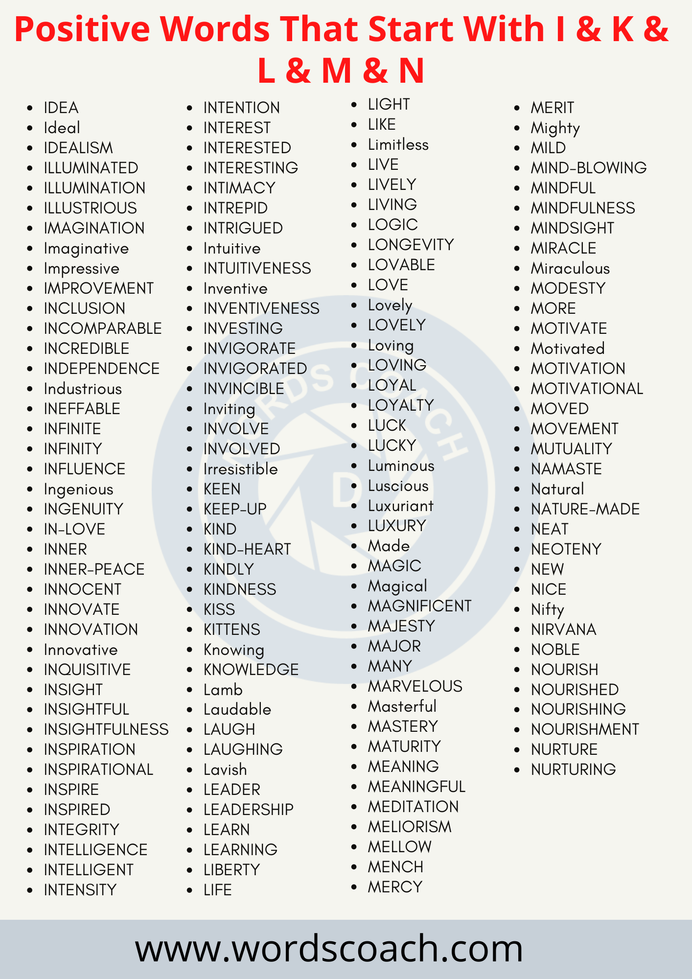 1,000+ Positive Words to Write the Life You Want - Word Coach