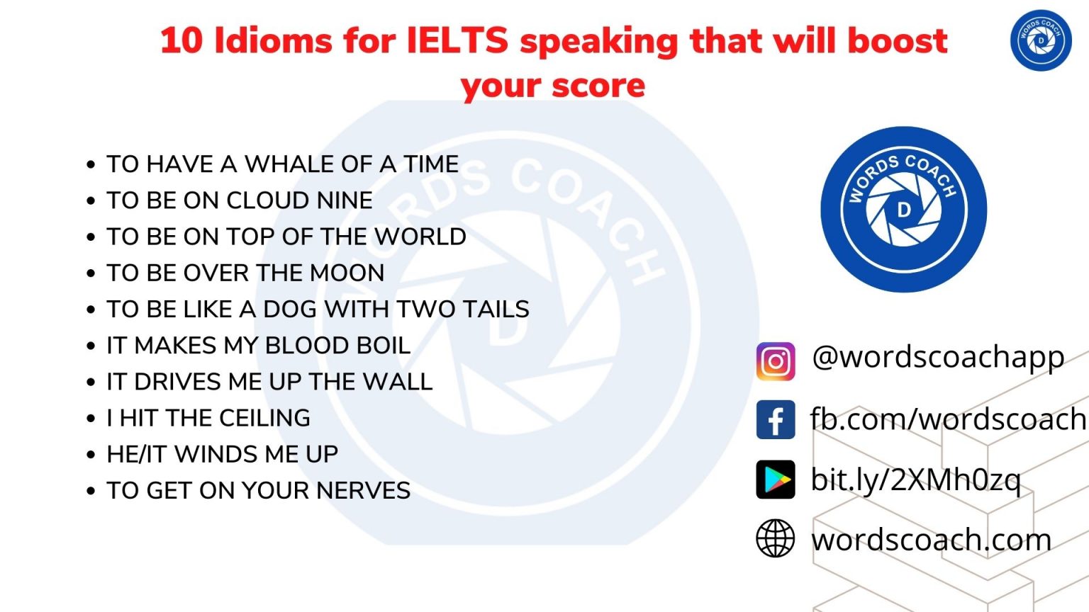 10 Idioms for IELTS speaking that will boost your score - Word Coach