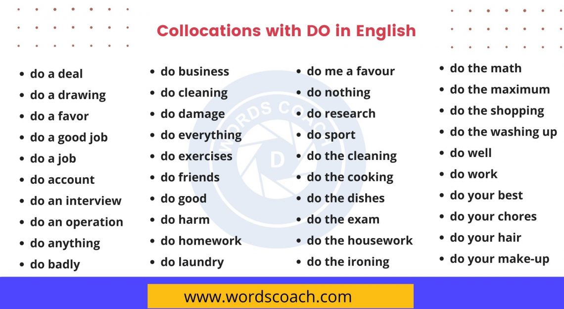 45+ Collocations with DO in English - Word Coach