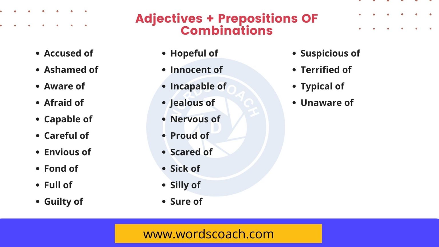 Adjective + Preposition Combinations - Word Coach