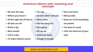 American idioms with meaning and example - Word Coach