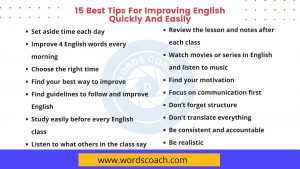 15 Best Tips For Improving English Quickly And Easily - Word Coach