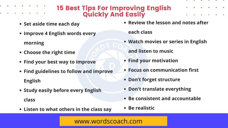 15 Best Tips For Improving English Quickly And Easily - Word Coach
