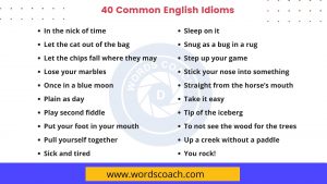 40 Common English Idioms - Word Coach