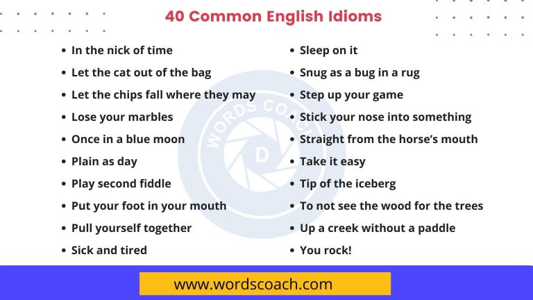 40 Common English Idioms - Word Coach