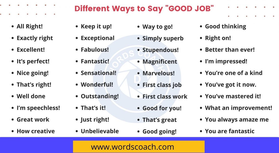 Ways to Say “GOOD JOB” in English - Word Coach