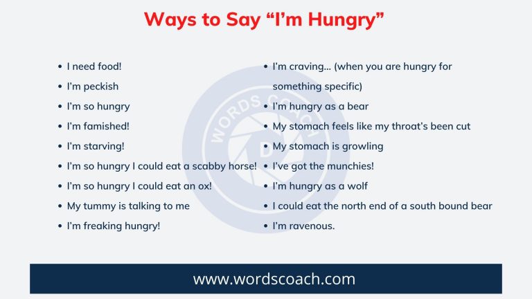 Ways to Say “I’m Hungry” in English - Word Coach
