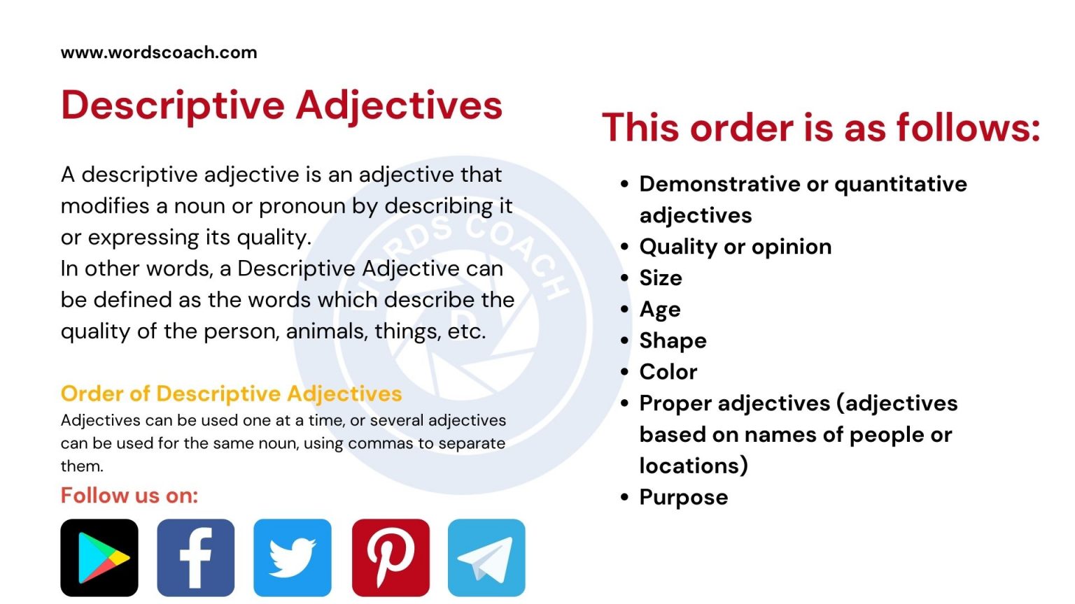 Descriptive Adjectives | List of Useful Descriptive Adjectives in ...