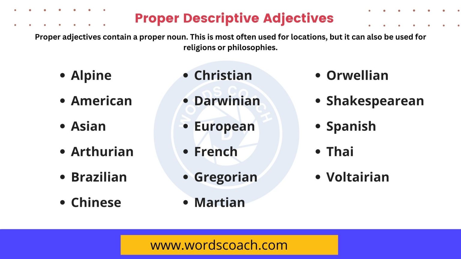 Descriptive Adjectives | List of Useful Descriptive Adjectives in ...