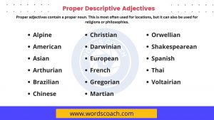 Descriptive Adjectives | List of Useful Descriptive Adjectives in ...