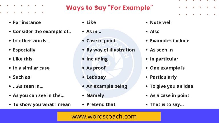 Ways to Say “For Example” in English - Word Coach
