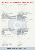 100+ ways to respond to "How are you" - Word Coach
