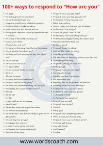 100+ ways to respond to "How are you" - Word Coach