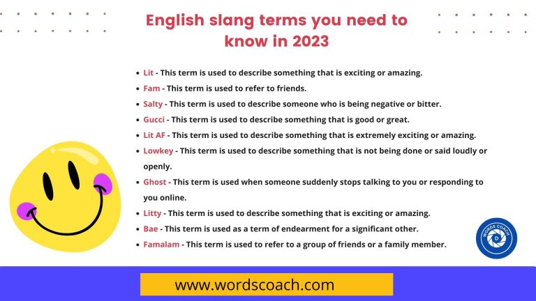 10 English slang terms you need to know in 2023 - Word Coach