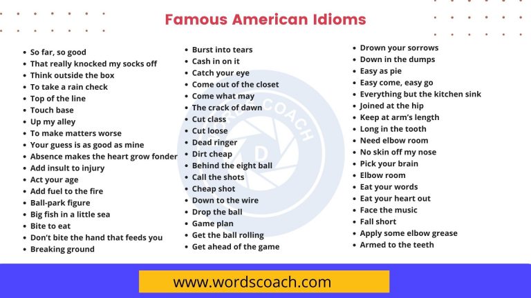 150+ Famous American Idioms - Word Coach