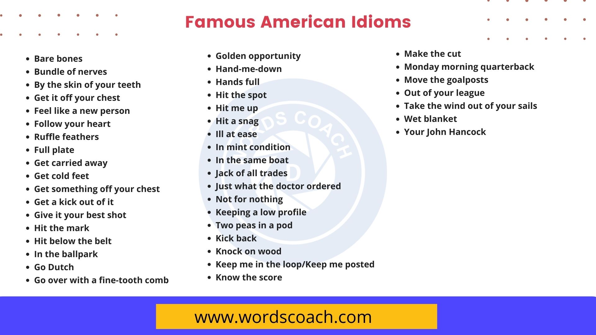 150+ Famous American Idioms - Word Coach