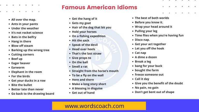 150+ Famous American Idioms - Word Coach