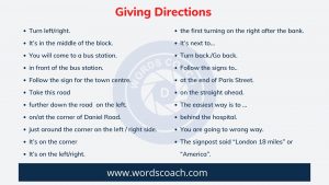 Phrases for Asking and Giving Direction in English - Word Coach