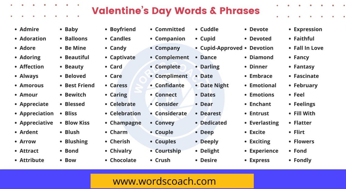 Valentine’s Day Words & Phrases - Word Coach