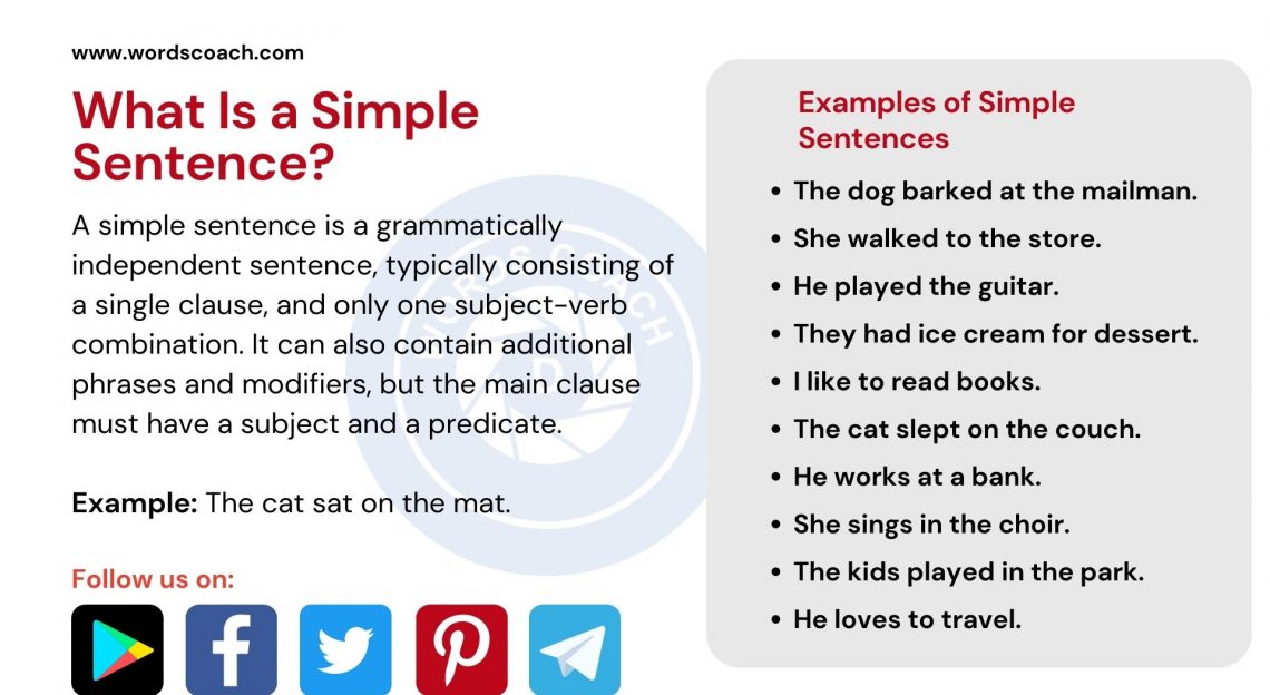 Simple Sentences - Word Coach