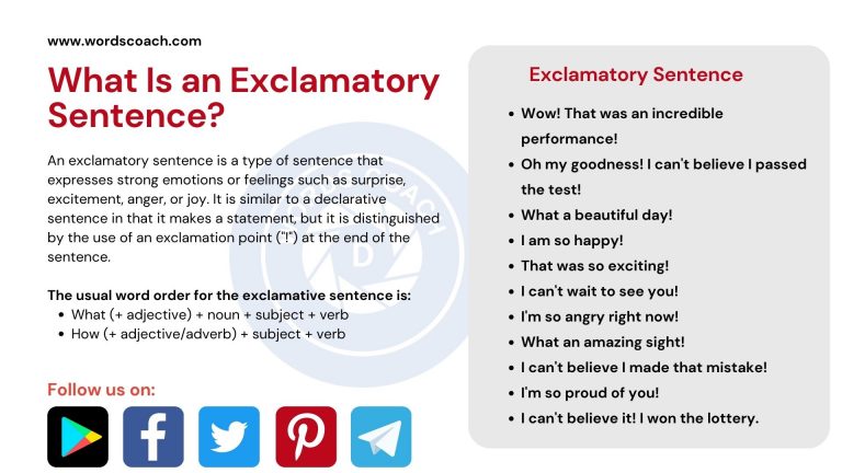Exclamatory Sentences - Word Coach