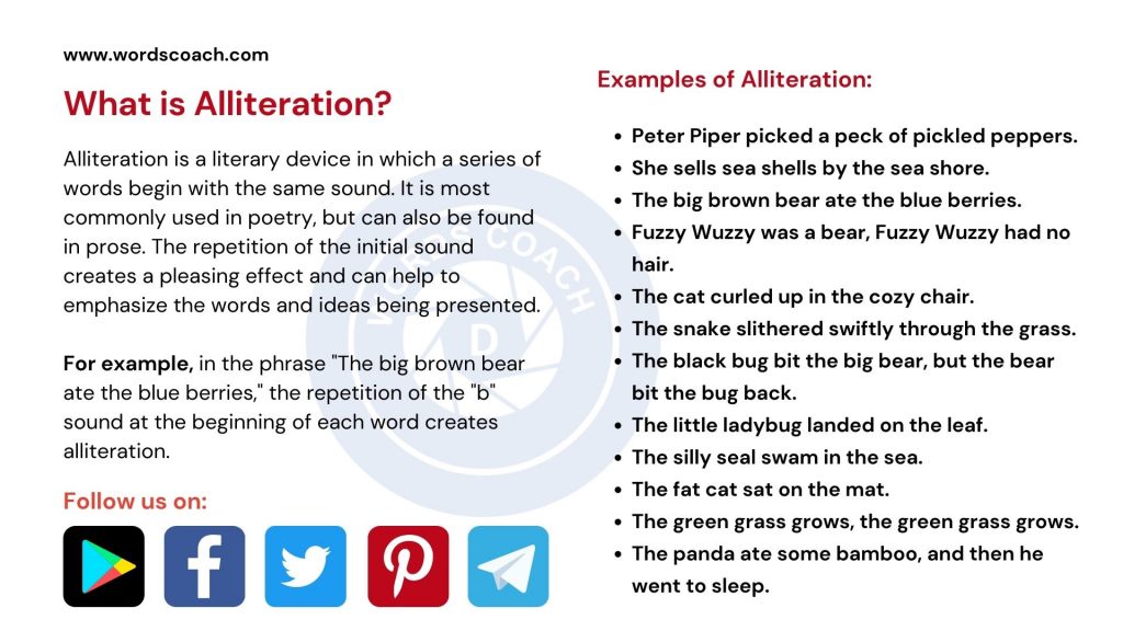 Alliteration: Definition, Usage & Examples - Word Coach
