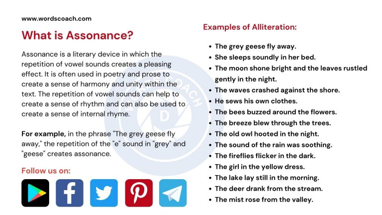 Assonance - Meaning, Definition, Usage and Examples - Word Coach