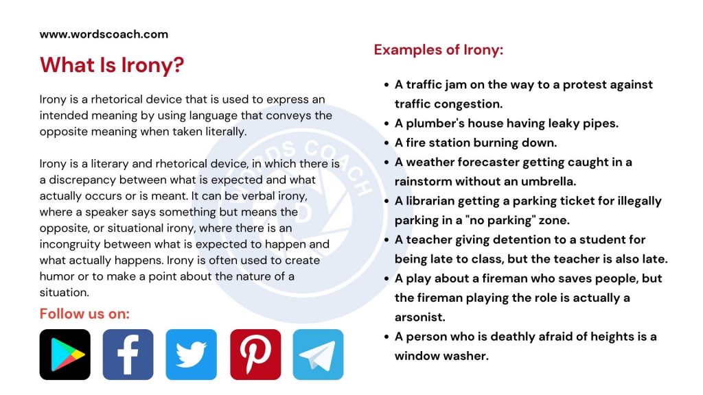 What Is Irony? – Meaning and Definition - Word Coach