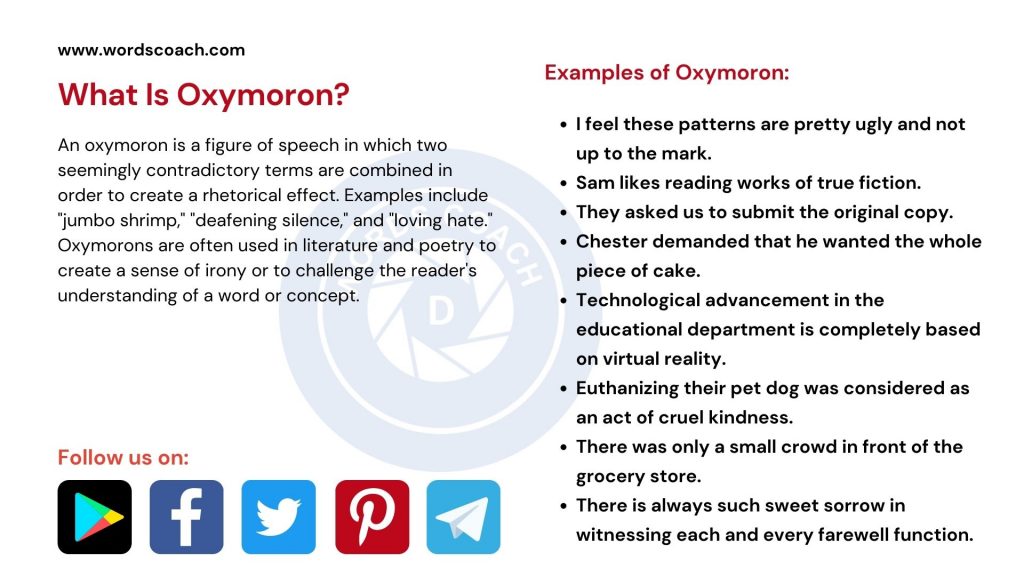 What Is Oxymoron? – Meaning and Definition - Word Coach