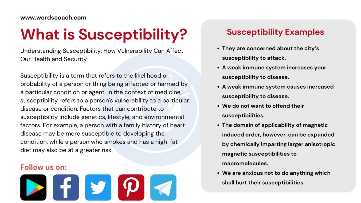 Susceptibility - Word Coach