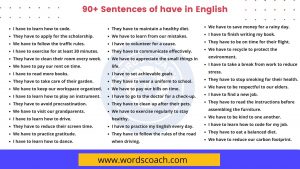 90+ Sentences of have in English - Word Coach