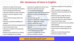 90+ Sentences of have in English - Word Coach