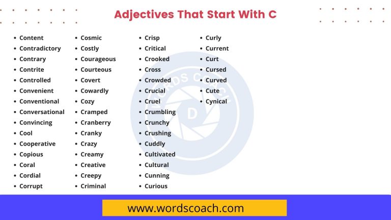 List of 2000+ Common Adjectives - Word Coach