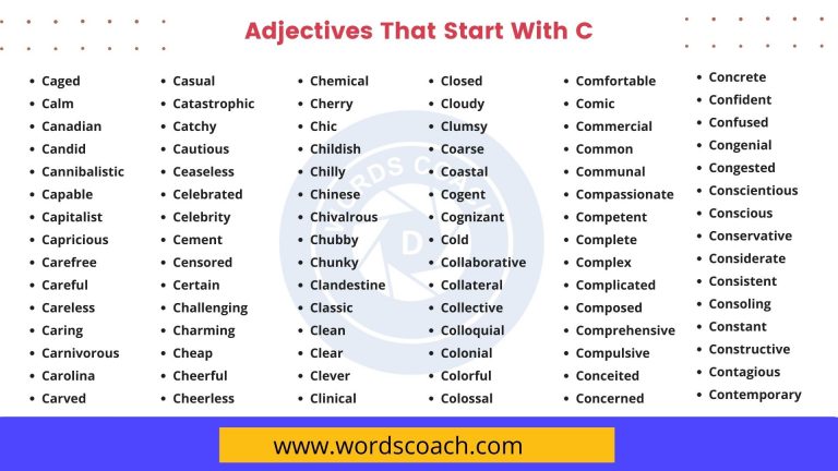 List of 2000+ Common Adjectives - Word Coach